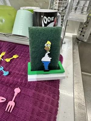Homer Simpson Hedge Sponge Holder - Free 3D Print Model - MakerWorld