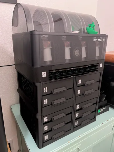AMS-Stand with optional Buildplateholder 3x or 5x - Free 3D Print Model ...