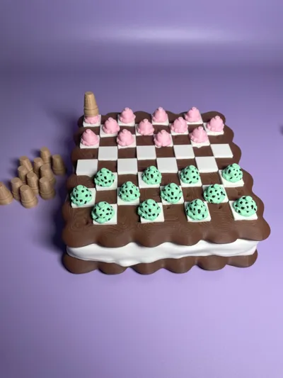 Ice Cream Checkers - Free 3D Print Model - MakerWorld