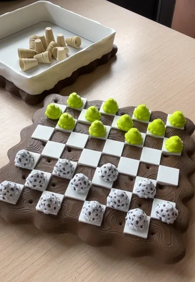 Ice Cream Checkers - Free 3D Print Model - MakerWorld