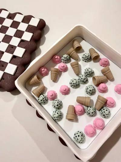Ice Cream Checkers - Free 3D Print Model - MakerWorld