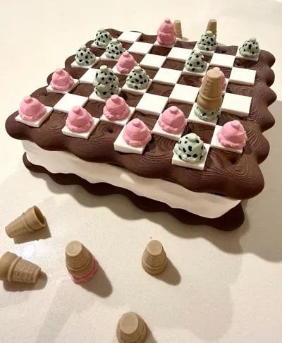 Ice Cream Checkers - Free 3D Print Model - MakerWorld