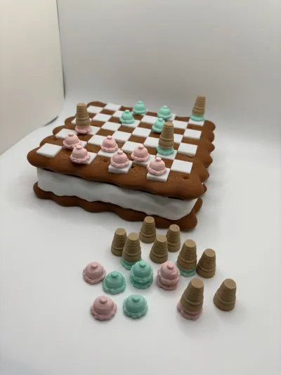 Ice Cream Checkers by Mochi Makes MakerWorld: Download Free 3D Models