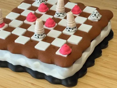 Ice Cream Checkers - Free 3D Print Model - MakerWorld