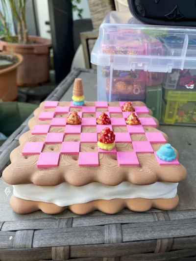 Ice Cream Checkers - Free 3D Print Model - MakerWorld