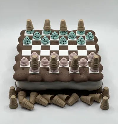 Ice Cream Checkers by Mochi Makes MakerWorld: Download Free 3D Models