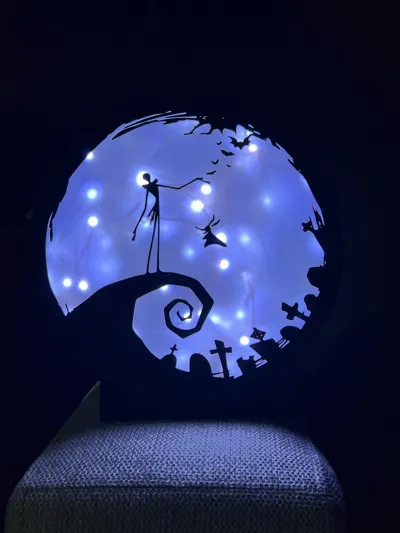 nightmare before christmas light box - Free 3D Print Model - MakerWorld
