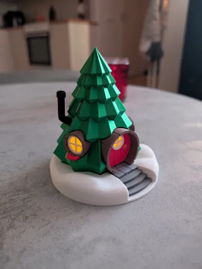 Xmas-Tree Fairy-House (LED) for Christmas Village by Allpa_112 MakerWorld: Download Free 3D Models