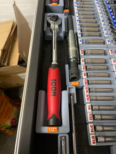 Gridfinity Universal Ratchet Tray - 1/2 Inch by snjames316 MakerWorld ...