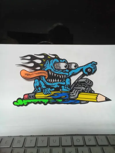 Monster Art HOTROD PENCIL RACER by WagZPrintZ - MakerWorld