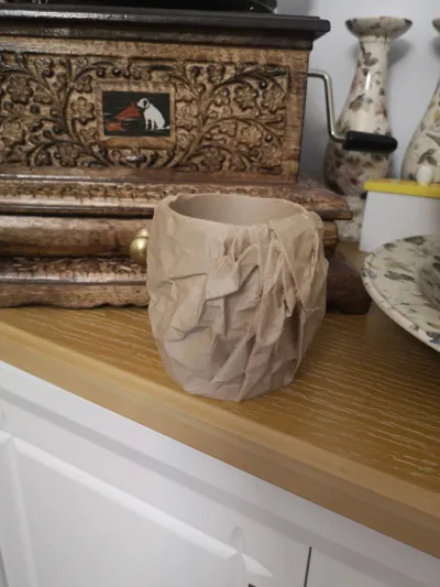 Crumbled Paper Plant Pot - Free 3D Print Model - MakerWorld
