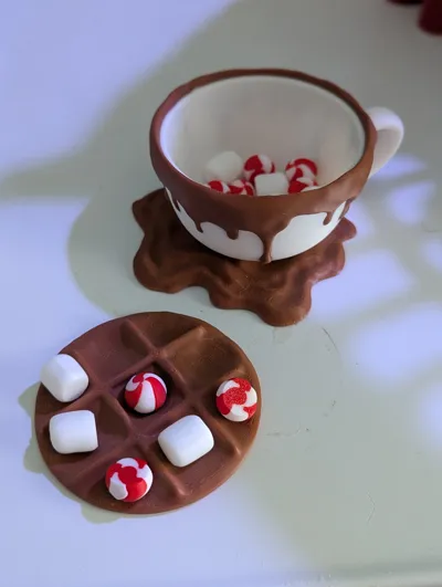 Hot Cocoa Tic Tac Toe! by Mochi MakesMakerWorld: Download Free 3D Models
