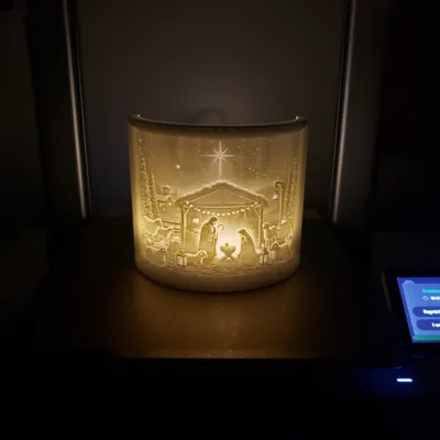 Curved Nativity Tea Light Christmas Decoration by DB Print3d MakerWorld ...