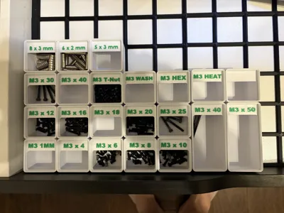 Gridfinity Ultra Light Metric Screw Bins Remixed by Luke MakerWorld ...