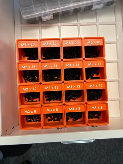 Gridfinity Ultra Light Metric Screw Bins Remixed by Luke MakerWorld ...