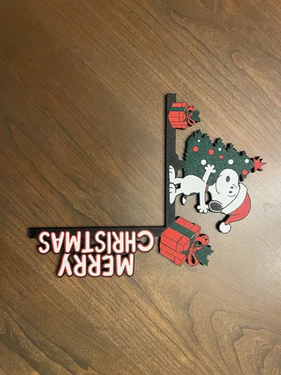 Christmas Snoopy door corner - left and right by Goomol DIY MakerWorld ...