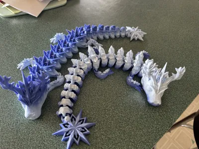 Articulated Snowflake Dragon - By Vixvvo3D by Vixvvo3D - MakerWorld