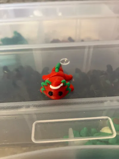 Flexi Axolotl with Santa Hat & Keychain No Support - Free 3D Print ...