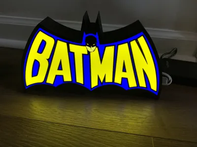 1970s Batman Logo Light Box by MGHarris1110 - MakerWorld