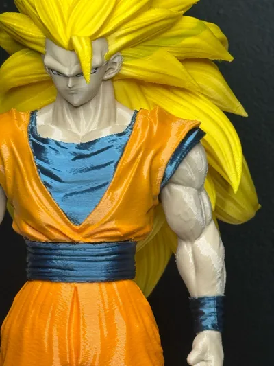 Goku Super Saiyan 3 Multicolor Print Version Remixed by GAWEICHAN ...