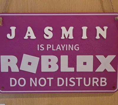 [Child] is playing Roblox Sign (Editable Name) by vidguide MakerWorld ...