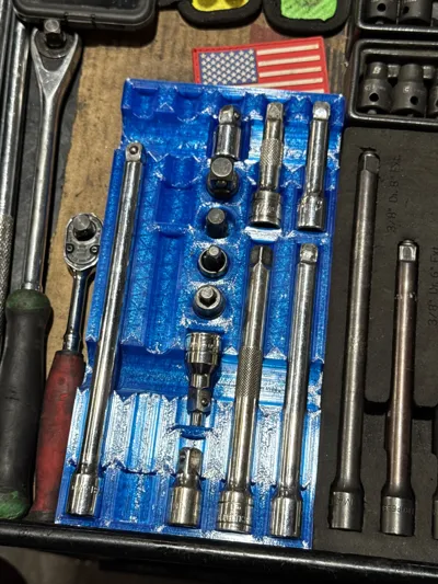Gridfinity 3/8" Drive extension holder by VFRLuke - MakerWorld