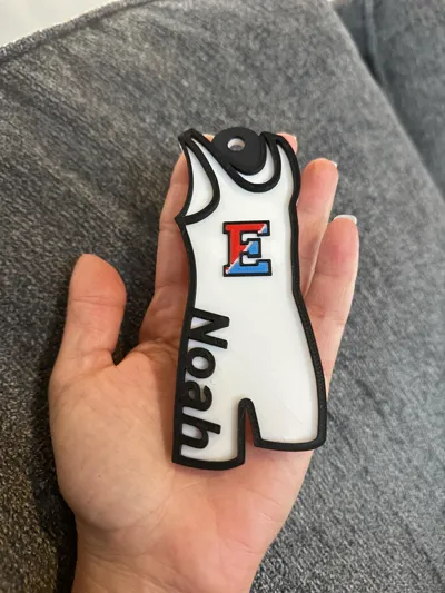 Wrestling Singlet Keychain with Name - Free 3D Print Model - MakerWorld