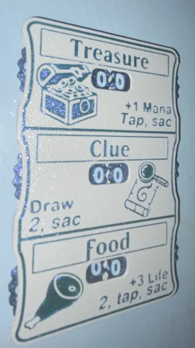 MTG Triple Token Counter Treasure Clue Food 00-99 - Free 3D Print Model ...
