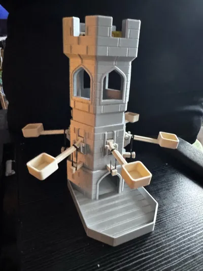 Catapult dice tower - Free 3D Print Model - MakerWorld