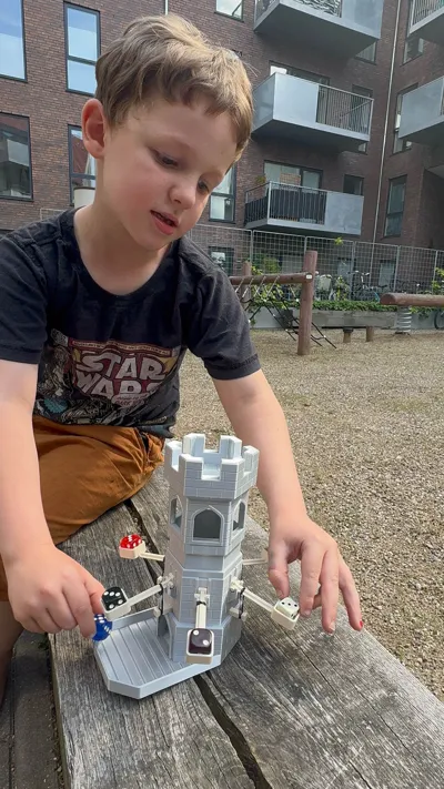 Catapult dice tower - Free 3D Print Model - MakerWorld