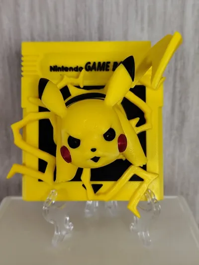 Pokemon Yellow Pikachu Game Boy Nintendo Cartridge by Nostalgic 3D ...
