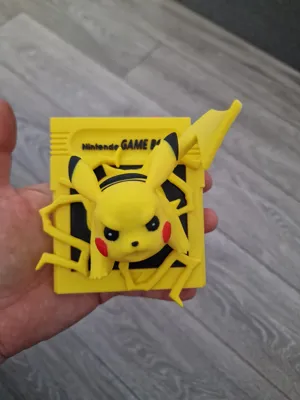 Pokemon Yellow Pikachu Game Boy Nintendo Cartridge by Nostalgic 3D ...