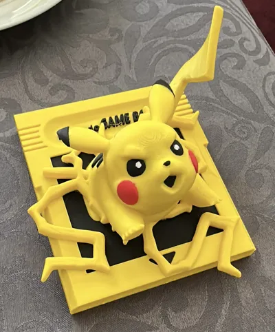 Pokemon Yellow Pikachu Game Boy Nintendo Cartridge by Nostalgic 3D ...