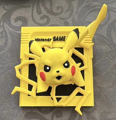 Pokemon Yellow Pikachu Game Boy Nintendo Cartridge by Nostalgic 3D ...