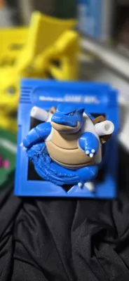 Pokemon Blue Blastoise Game Boy Nintendo Cartridge by Nostalgic 3D ...