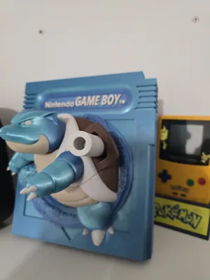 Pokemon Blue Blastoise Game Boy Nintendo Cartridge by Nostalgic 3D ...