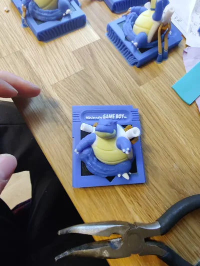 Pokemon Blue Blastoise Game Boy Nintendo Cartridge by Nostalgic 3D ...