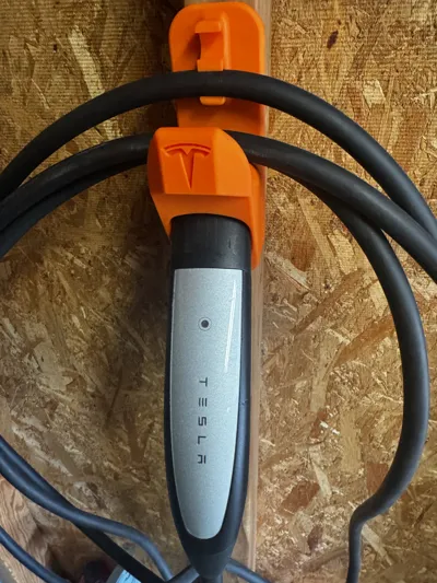Tesla Charge Hook/Holder Remixed by VelocityOS - MakerWorld