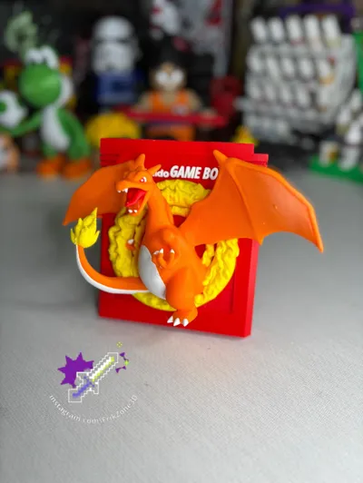 喷火龙口袋妖怪红版Game Boy任天堂游戏卡带 来自 ABC3D Models MakerWorld：免费下载 3D 模型