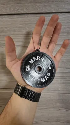 Merry Liftmas Weight Plates Christmas Ornament by Daniel - MakerWorld