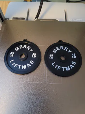Merry Liftmas Weight Plates Christmas Ornament by Daniel - MakerWorld