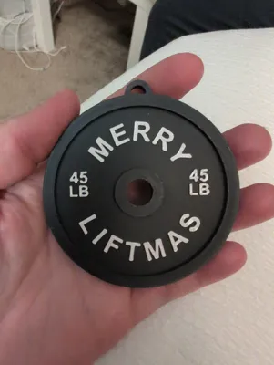 Merry Liftmas Weight Plates Christmas Ornament by Daniel - MakerWorld