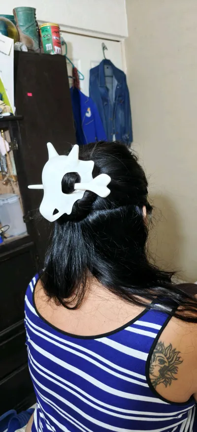Cubone Skull Hair pin - Free 3D Print Model - MakerWorld