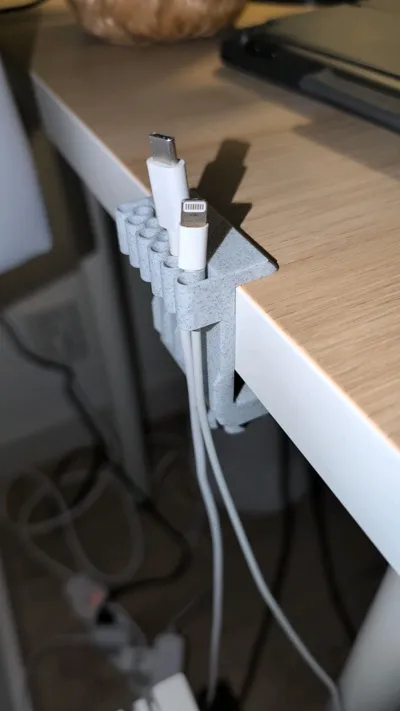 Table side data cable clamp - Free 3D Print Model - MakerWorld