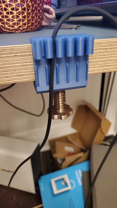 Table side data cable clamp - Free 3D Print Model - MakerWorld