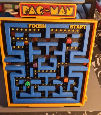 Pac-Man Labyrinth Marble Run by Rocketlab Design MakerWorld: Download ...