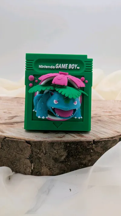 Venusaur Pokemon Green Game Boy Nintendo Cartridge by Nostalgic 3D ...
