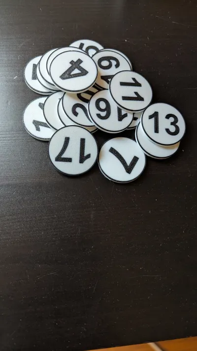 Numbered Marker tokens 1-20 by Olive Design - MakerWorld