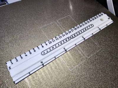 Gridfinity Ruler MKII [5 Unit Length For A1 Mini] by engineering by ...