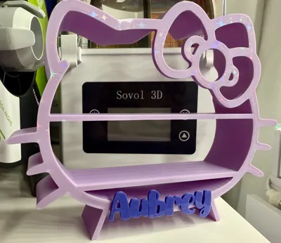 Hello Kitty Shelf Improved for no Support Printing Remixed by randomaker MakerWorld: Download ...